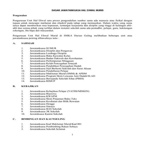 Dasar pengurusan hem smkadg 2013 | PDF