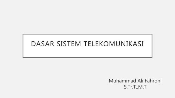 Sistem telekomunikasi | PPT