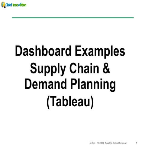 Dashboards - Supply Chain & Demand Planning examples in Tableau | PDF
