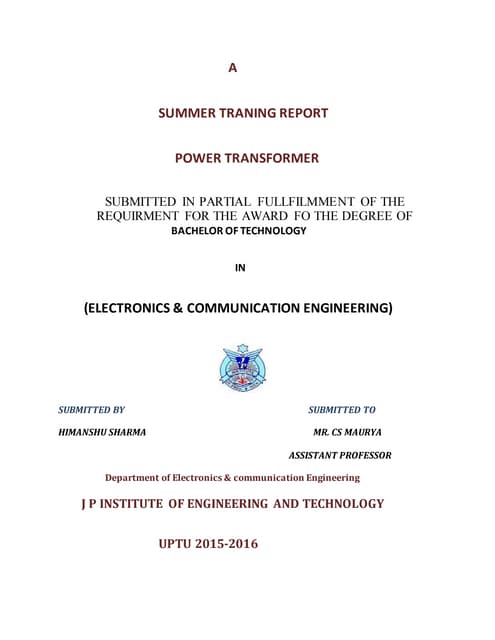 Transformers Project report | DOCX