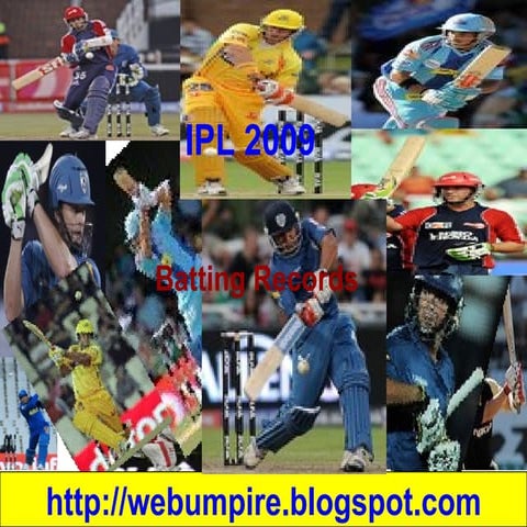 Batting Records in IPL 2009 | PPT