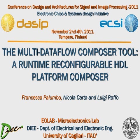 The Multi Dataflow Composer Tool A Runtime Reconfigurable Hdl Platform Composer Ppt