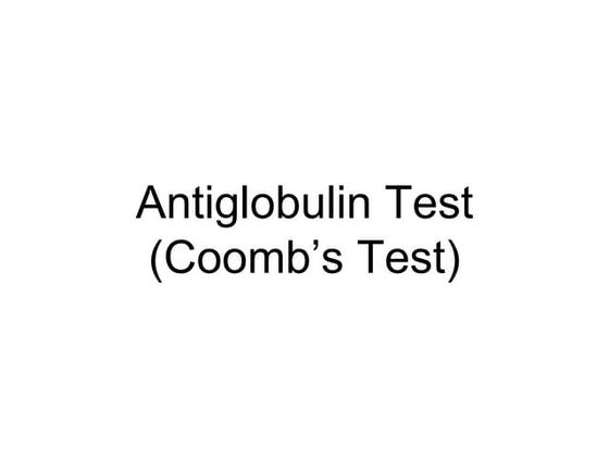 coombs test | PPTX