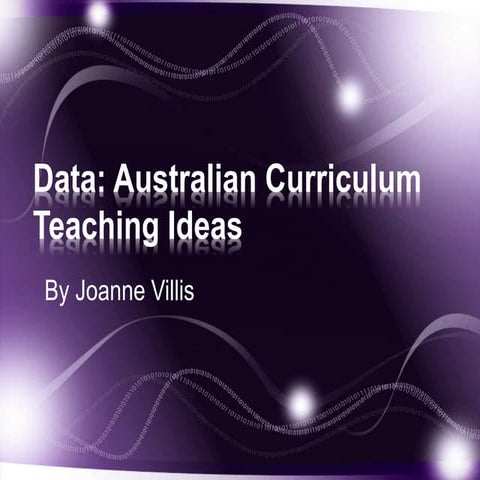Data lesson ideas for Y3/4 Australian Curriculum | PPTX