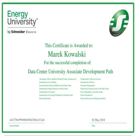 Data Center University Associate Development Path | PDF