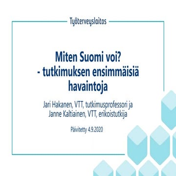 Miten Suomi voi? -tutkimus | PPTX