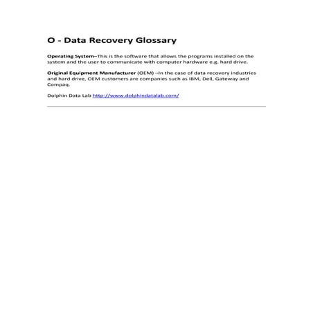 Data recovery glossary o | PDF
