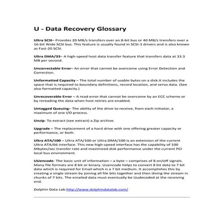 Data recovery glossary u | PDF
