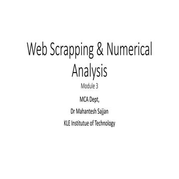 Data Analytics Using Python Module 4pptx Web Design And Html