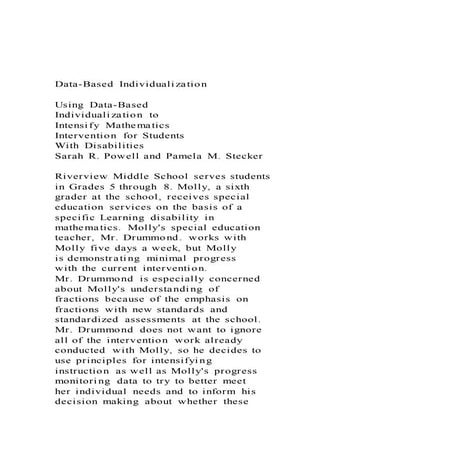 Data-Based IndividualizationUsing Data-BasedIndividualiz | PDF
