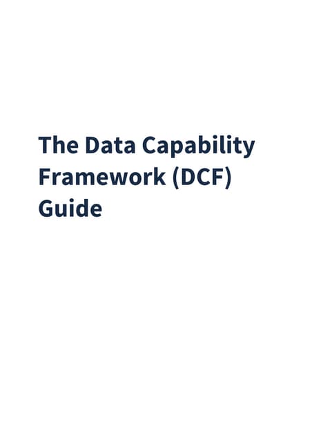 Data Capability Framework Guide Pdf