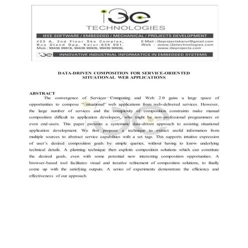 Data Driven Composition For Service Oriented Situational Web Applications Pdf 8647