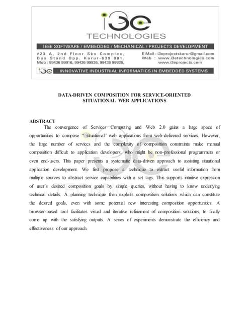 Data Driven Composition For Service Oriented Situational Web Applications Pdf 8647