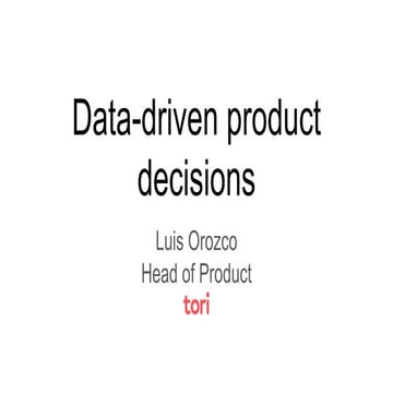 Data-driven product decisions | PPT