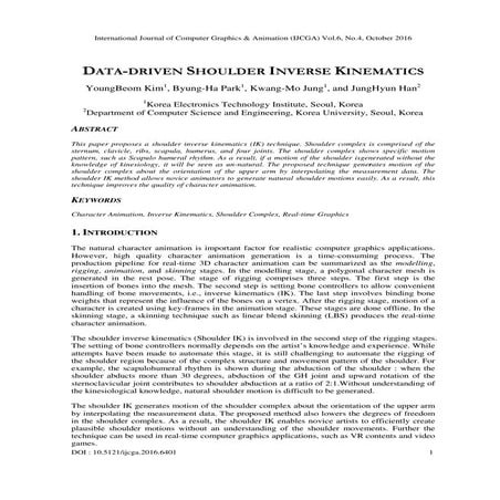 Data-Driven Shoulder Inverse Kinematics | PDF