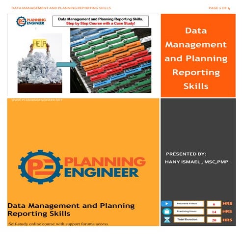Data Management and Planning Reporting Skills - Online Course | PDF