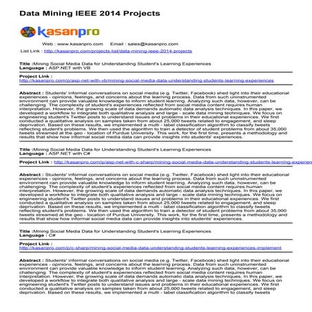 Data Mining Ieee 2014 Projects Pdf