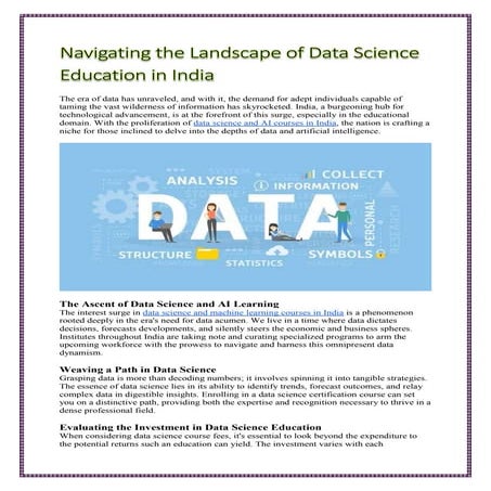 Navigating the Landscape of Data Science Education in India | PDF