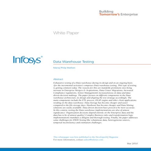 Data Warehouse Testing Pdf