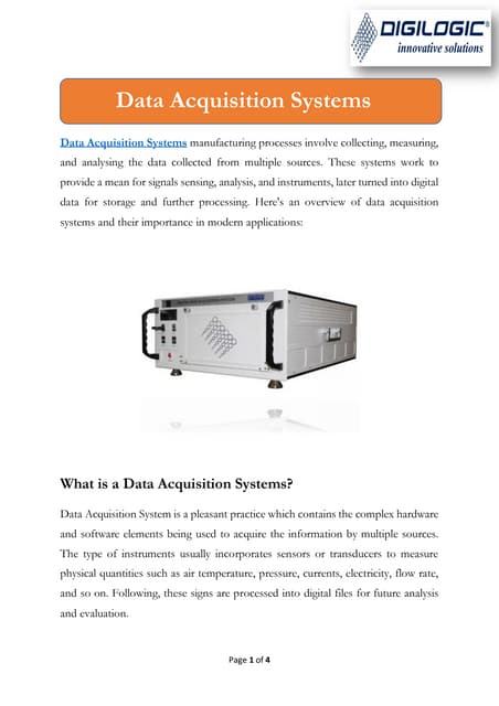 Data Acquisition System from Digilogic Systems | PDF