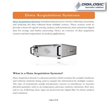 Data Acquisition Systems from Digilogic Systems | PDF