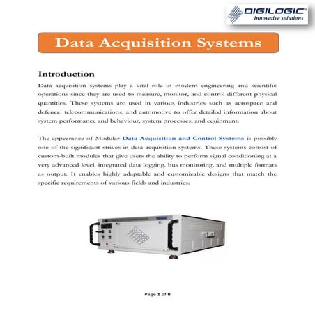 Data Acquisition System from Digilogic Systems | PDF