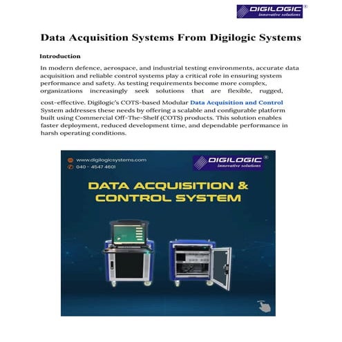 Data Acquisition Systems From Digilogic Systems | PDF