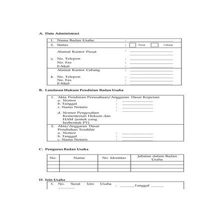 Data administrasi isian | DOCX