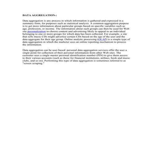 Data aggregation | DOC