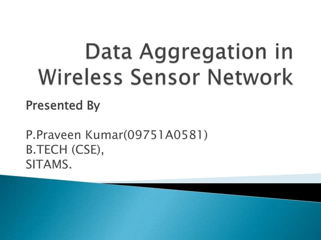 FAULT DETECTION IN WIRELESS SENSOR NETWORK | PPT