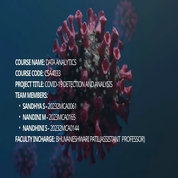 data analytics presentAtion on cororna virus or covid -19 detection ...