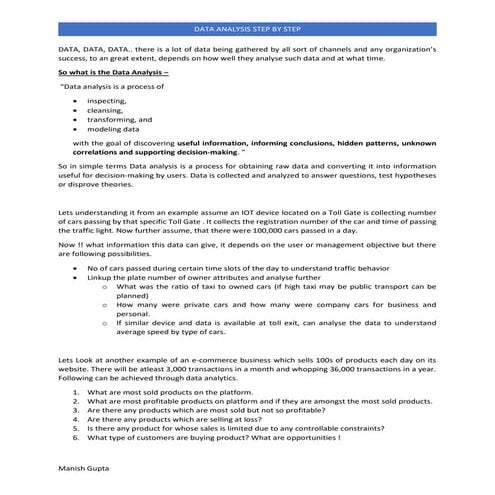 Data analysis step by step guide | PDF