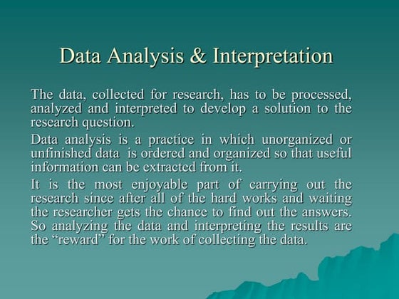 Data analysis and Interpretation | PPT