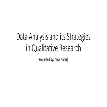 Data Analysis and its strategies and Representation | PPTX