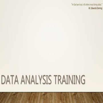 Data analysis training | PPTX