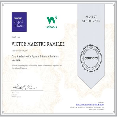 Data Analysis with Python: Inform a Business Decision | PPT