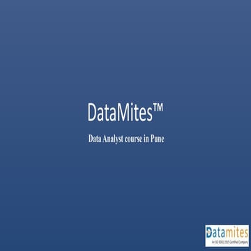 Data Analyst Courses in Pune - (08-June-2026) | PPTX