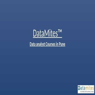 Data Analyst Courses in Pune - (08-June-2026) | PPTX