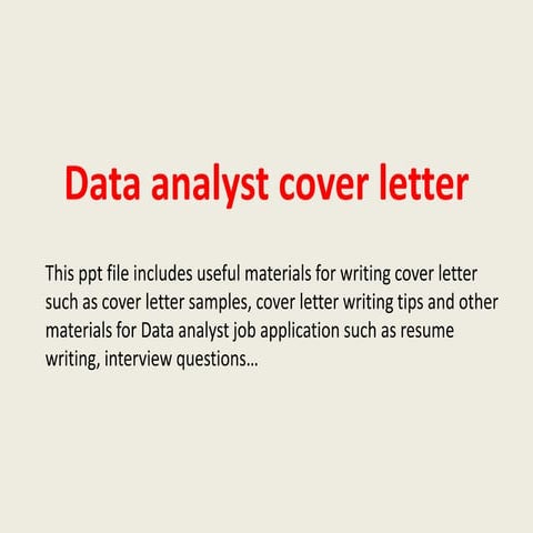 Data analyst cover letter | PPTX