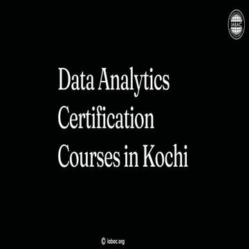 Data Analytics Certification Courses in Kochi | IABAC | PDF