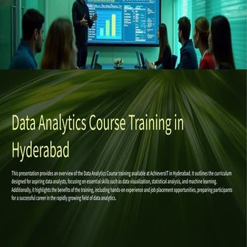Data Analytics Course Training in Hyderabad at Achieversit | PDF