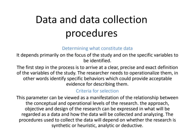Data and data collection procedures pdf