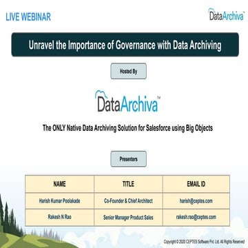 How to create a successful data archiving strategy for your Salesforce Org. | PDF