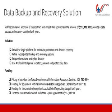 Data Backup and Recovery Solution | PPT
