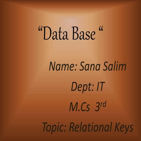 Keys and its types in DBMS | PPT