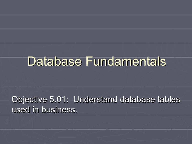 Database Fundamentals