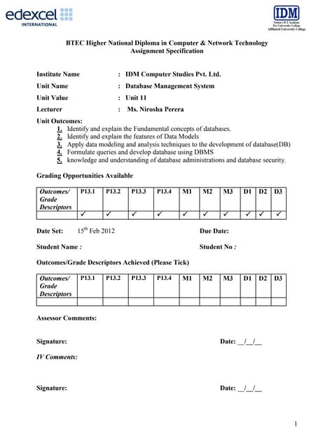 Advanced Database Lecture Notes Pdf