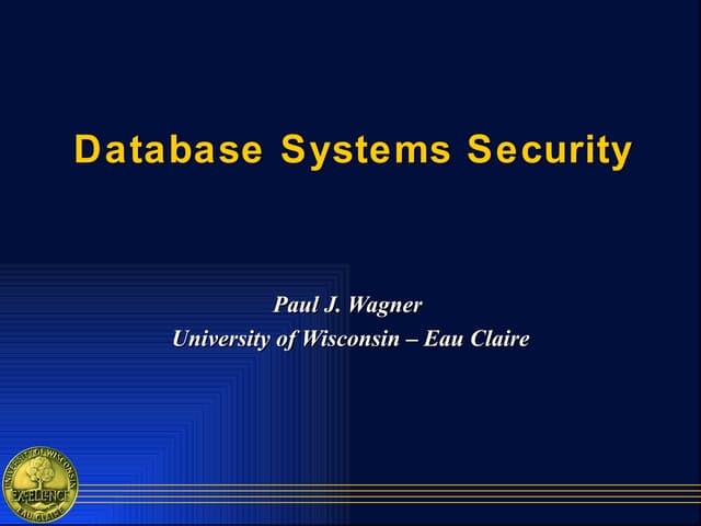 Database Systems Security Ppt Databases Computer Software And Applications