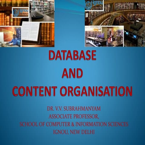 Database & content organisation course intro | PPT