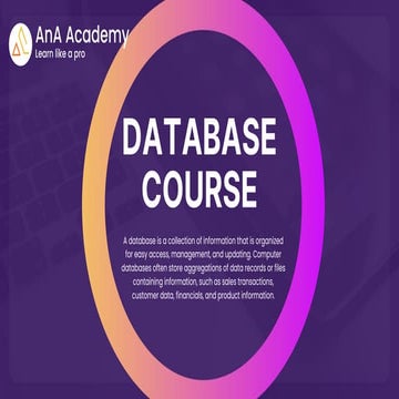 DATABase Courses - AnA Academy | PPT
